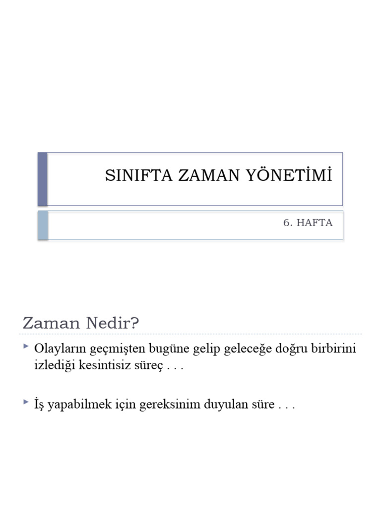 Sinifta Zaman Yöneti̇mi̇ | PDF