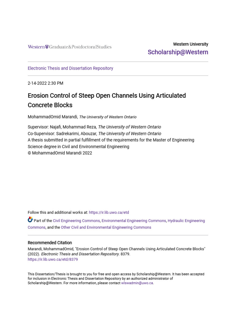 Erosion Control of Steep Open Channels Using Articulated Concrete | PDF ...