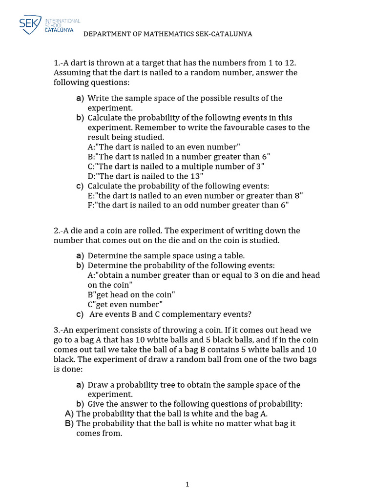 English Probability Problems | PDF | Probability | Probability Theory