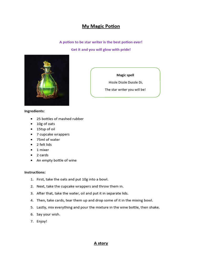 My Magic Potion ks1 | PDF
