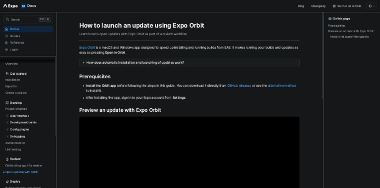 How to launch an update using Expo Orbit - Expo Documentation | PDF