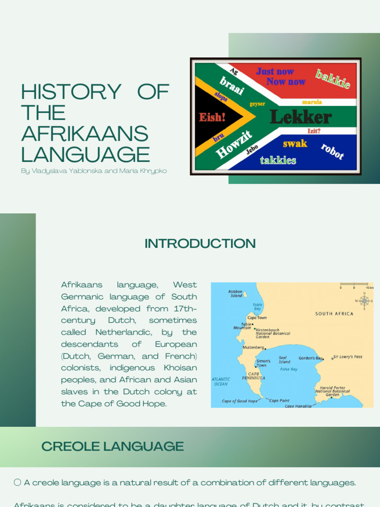 History and Origins of Afrikaans Language | PDF | Human Communication ...