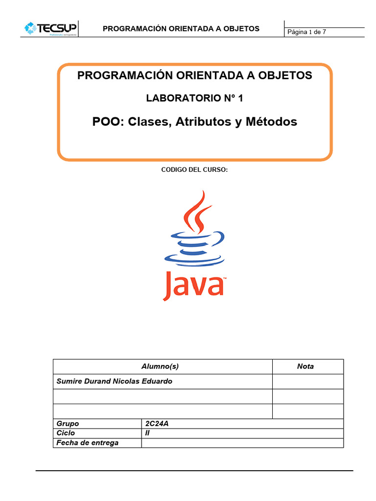 Codigo Del Curso | PDF | Objeto (informática) | Clase (Programación informática)