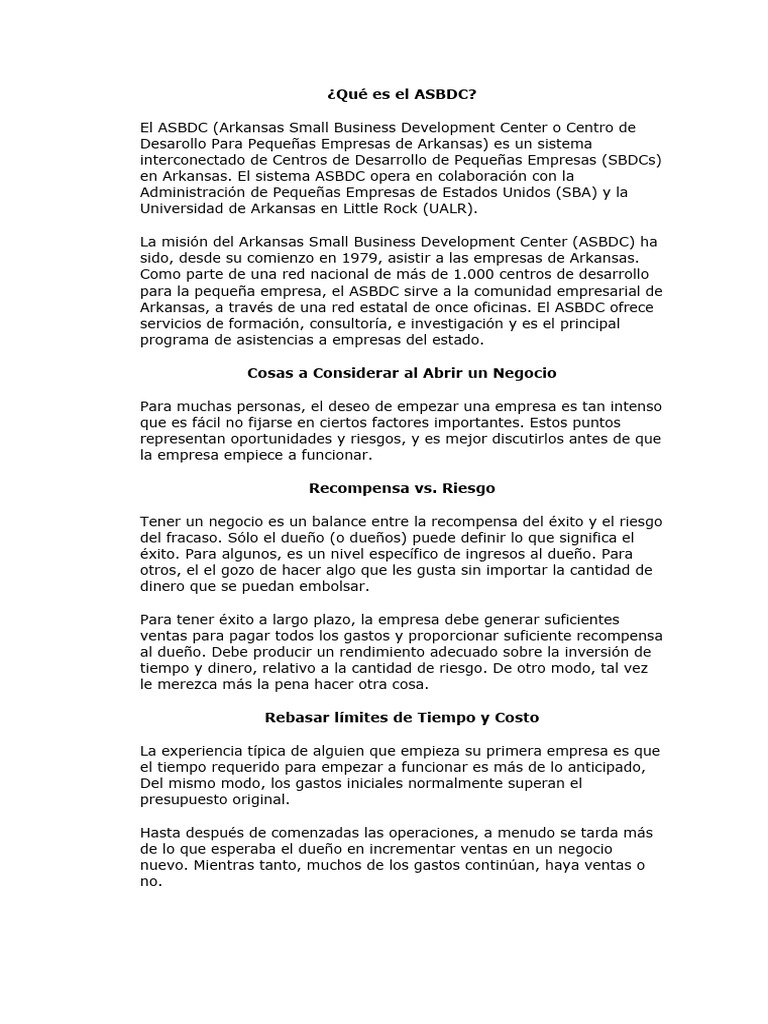Qué Es El ASBDC | PDF | Business | Contabilidad