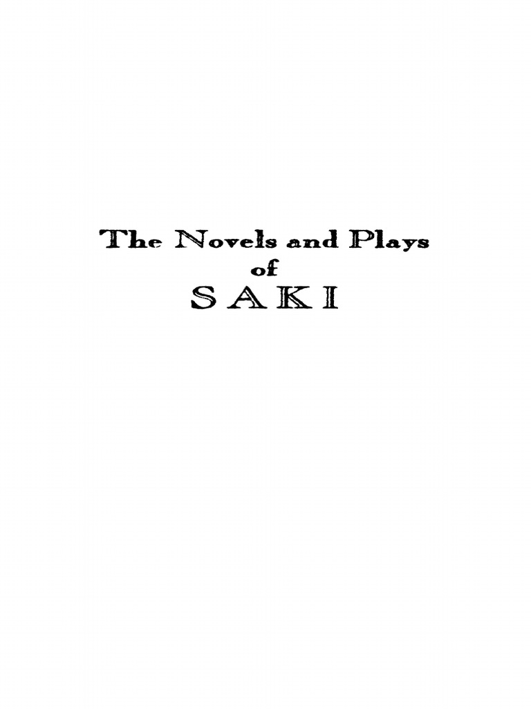 The Novels and Plays of Saki Vol 1 | PDF