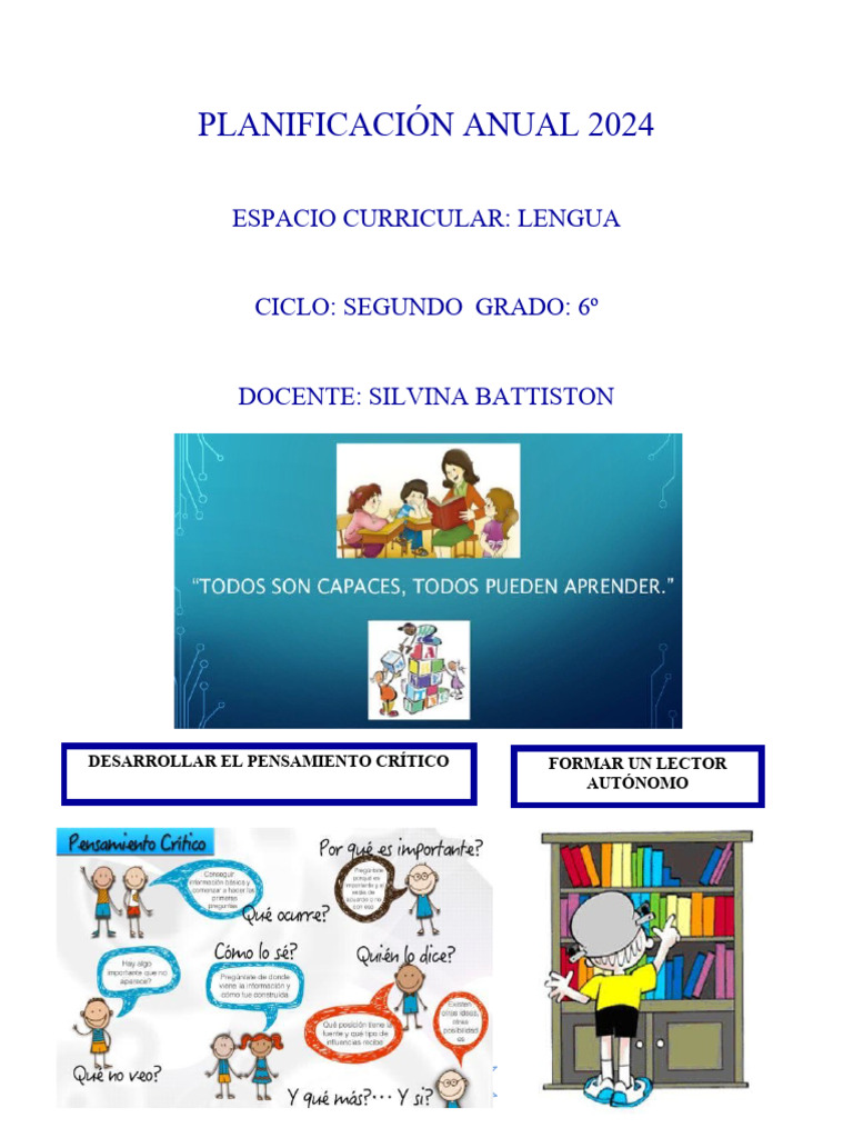 Planificaci N Anual | PDF | Aprendizaje | Escritura