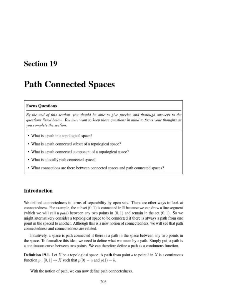 Path Connected Spaces | PDF | Topology | Continuous Function