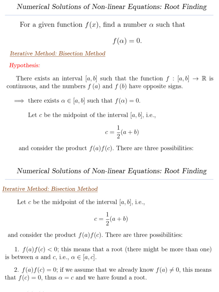 Num Root Finding 1 | PDF | Mathematical Objects | Equations