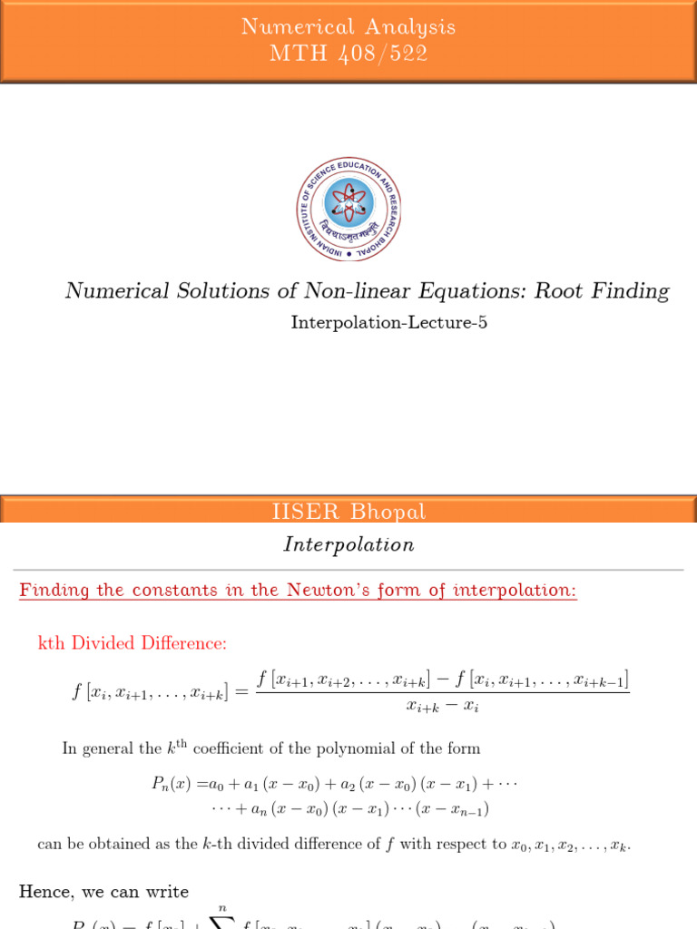 Num Interpolation 5 | PDF | Interpolation | Numerical Analysis