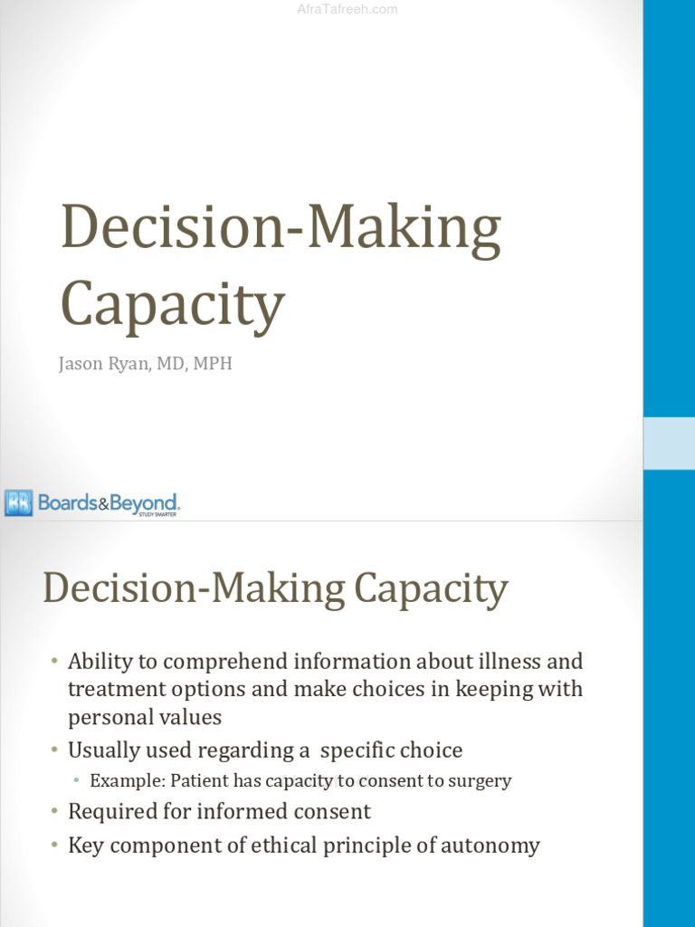 Understanding Decision-Making Capacity | PDF | Informed Consent ...
