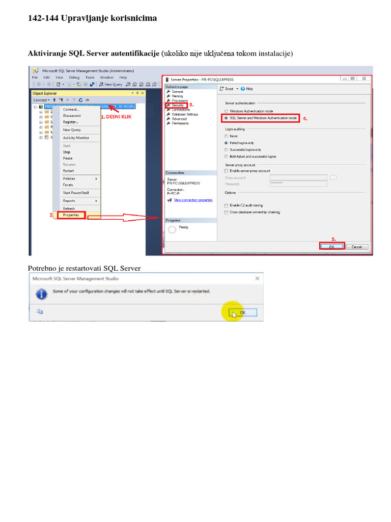 142-144 Upravljanje Korisnicima MS SQL | PDF