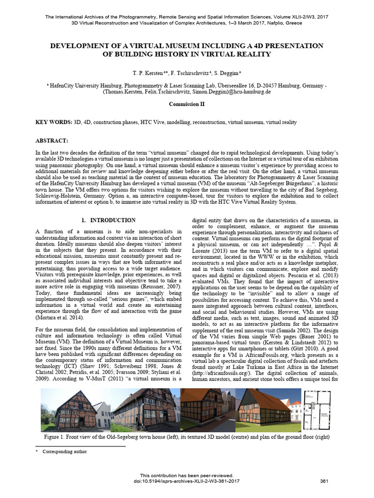 Development of A Virtual Museum Including A 4D Presentation of Building ...