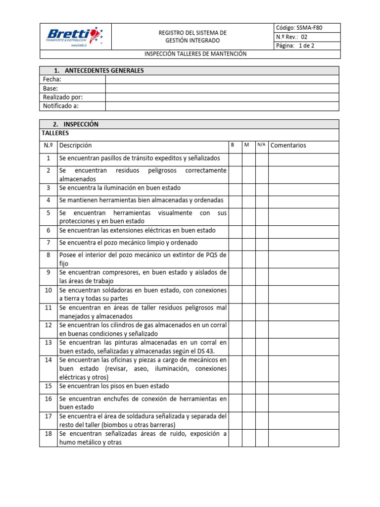 Check List Talleres 2023 | PDF