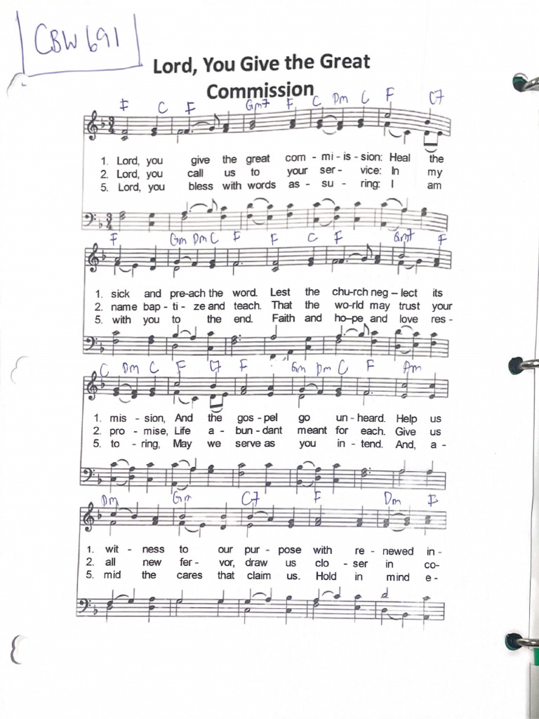 Lord You Give a Great Commission (CBW 691) HYFRYDOL | PDF