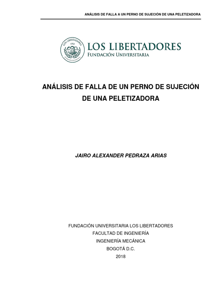 Falla en Perno de Peletizadora | PDF | Tornillo | Falla (geología)