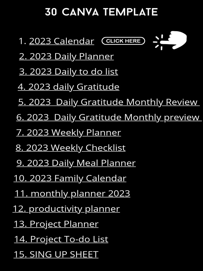 30 Canva Template List | PDF