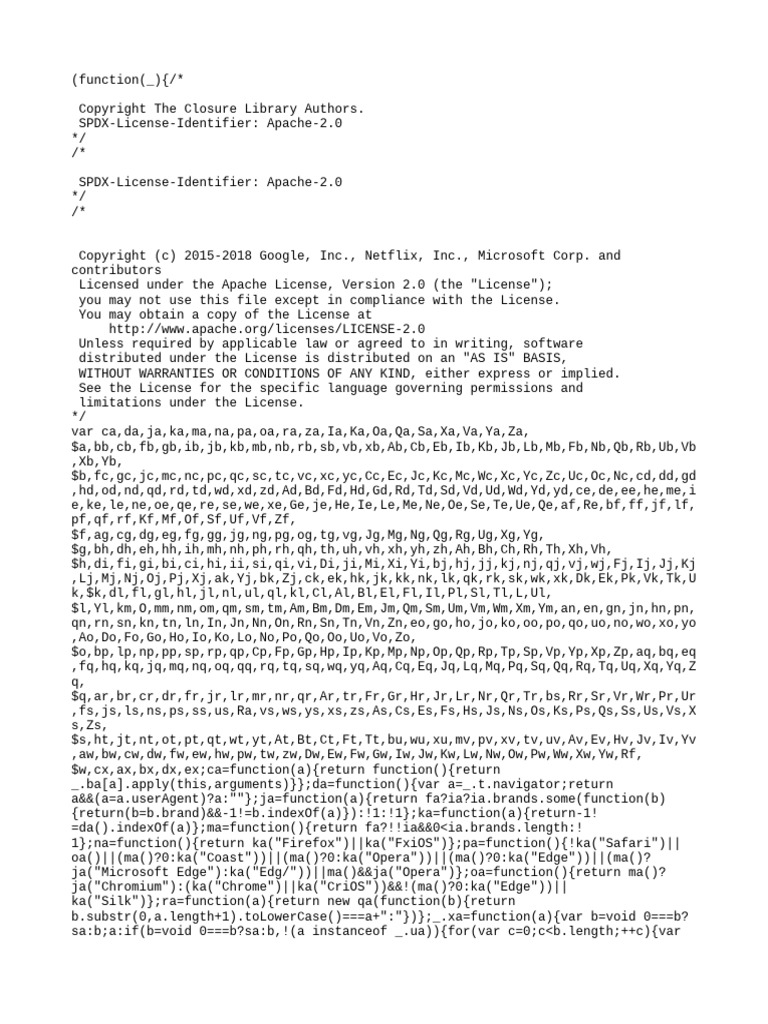 JavaScript License and Code Snippet | PDF
