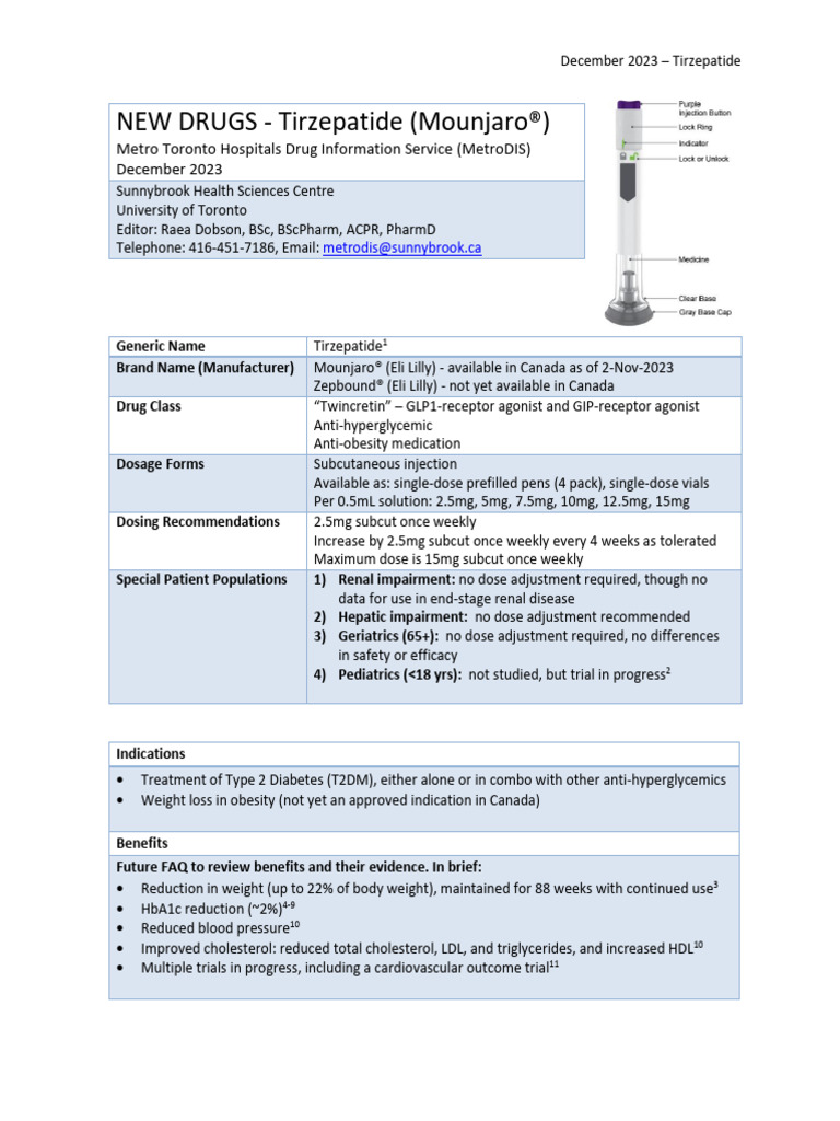 FAQ Drug Info - Tirzepatide | PDF | Diseases And Disorders | Drugs