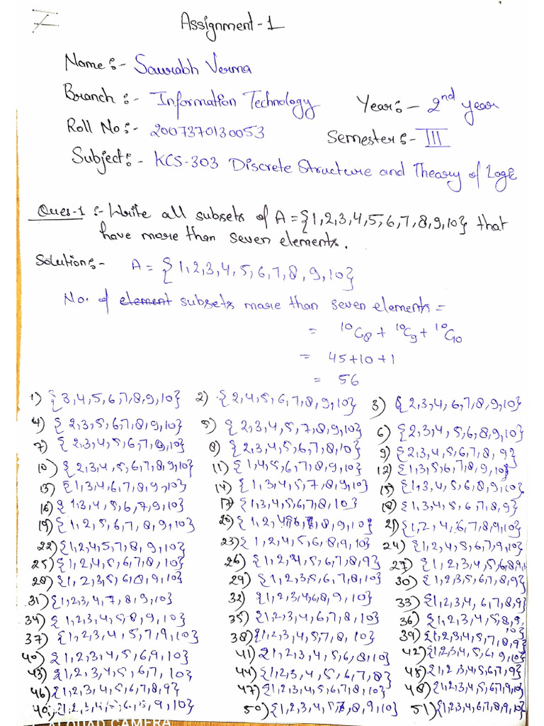 Assignment 1 DS&TL Unit 1 Saurabh Verma | PDF