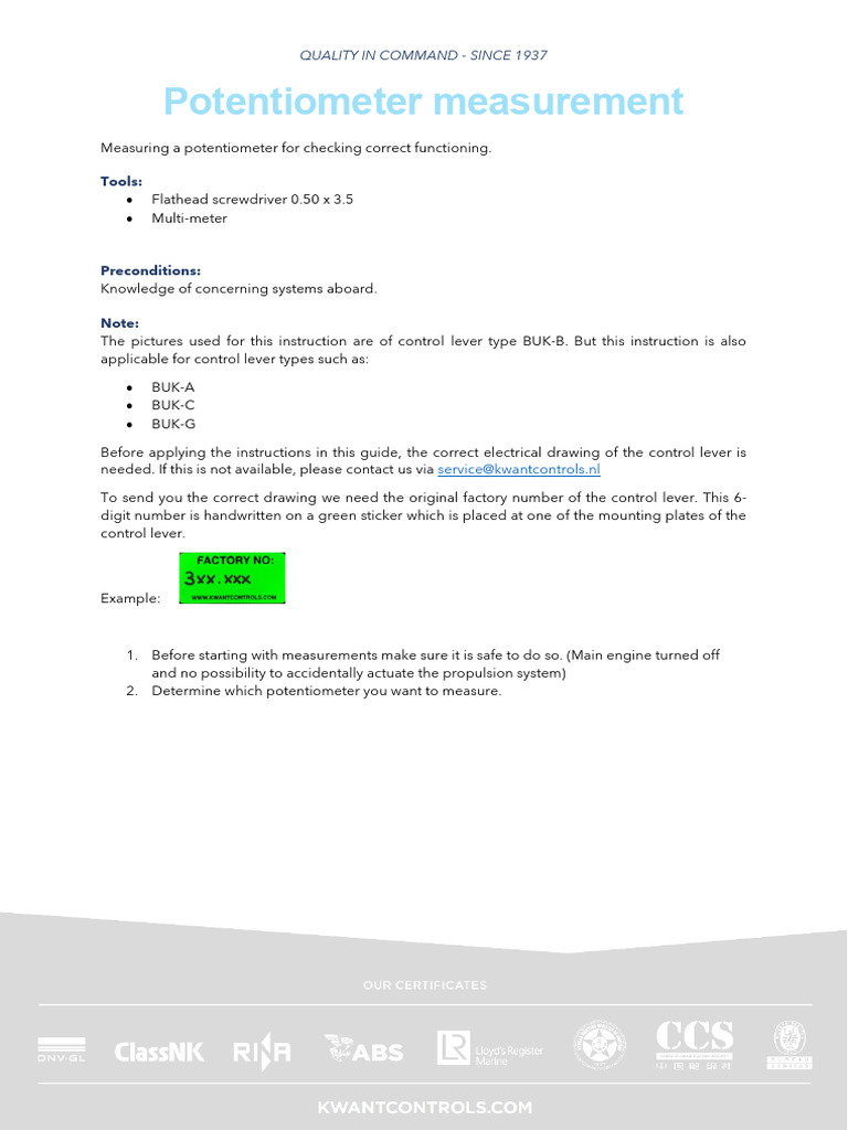Manual On Measuring Potentiometers | PDF | Electrical Resistance And Conductance | Equipment