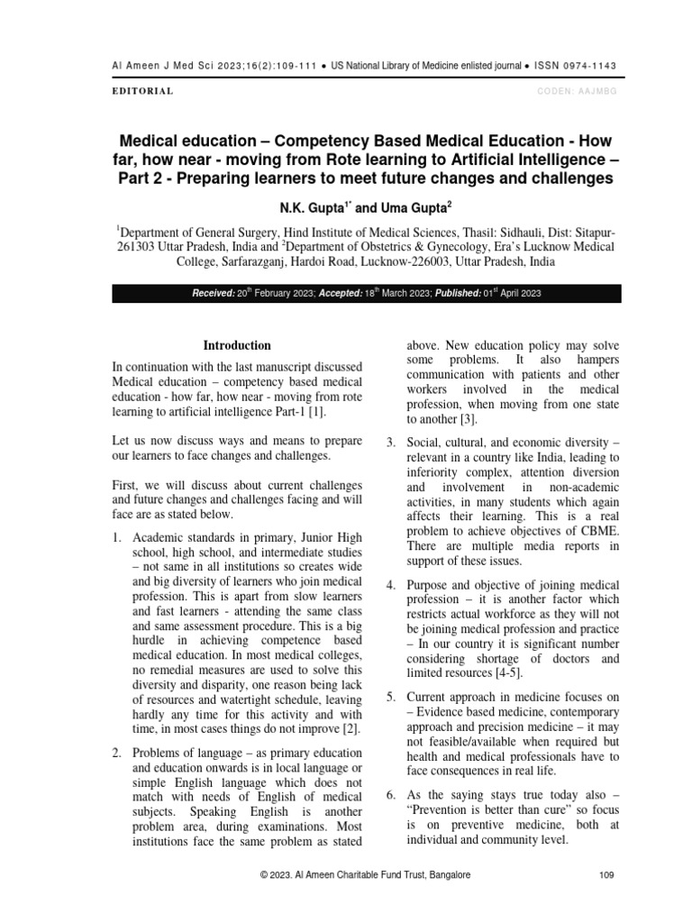 AJMS Impact Factor and Medical Education | PDF | Medicine | Patient