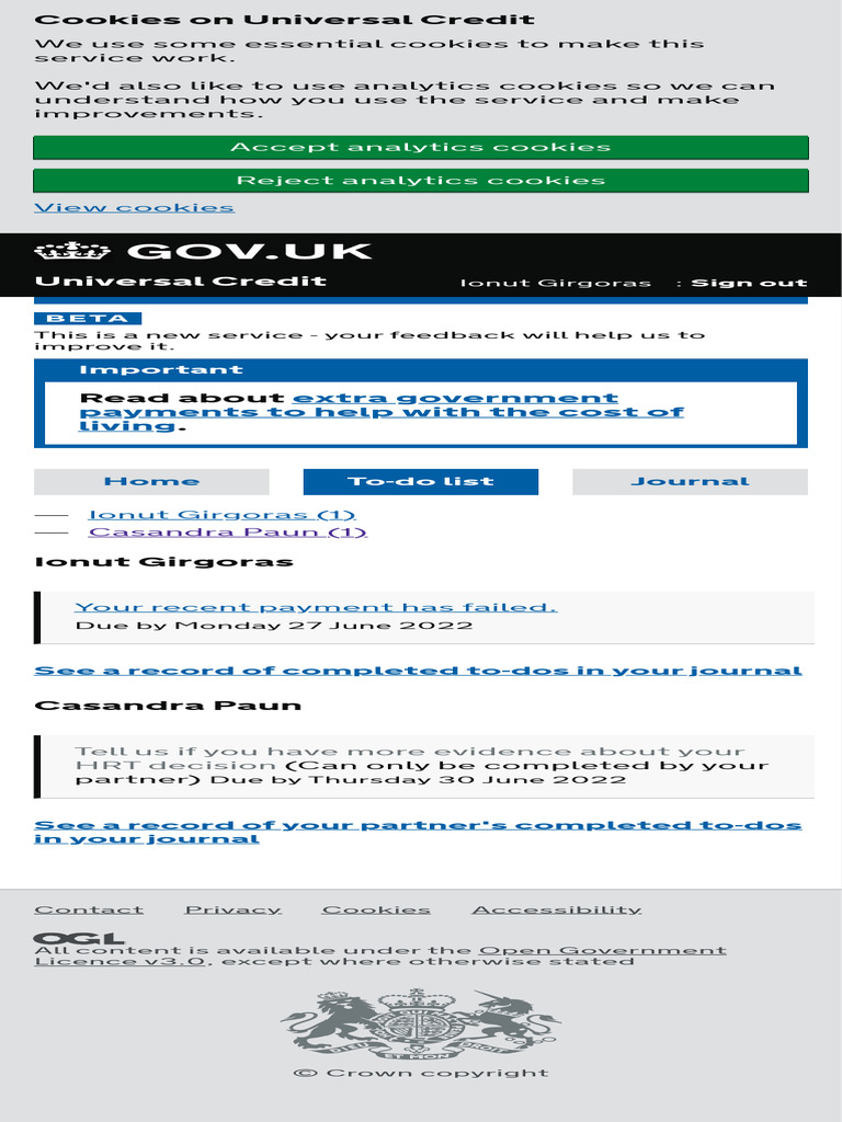 To-Do List - Universal Credit | PDF