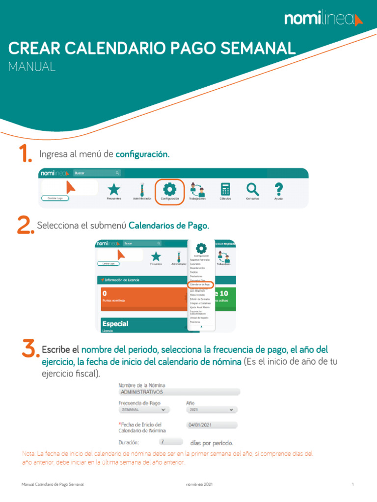 Calendario Pago Semanal | PDF