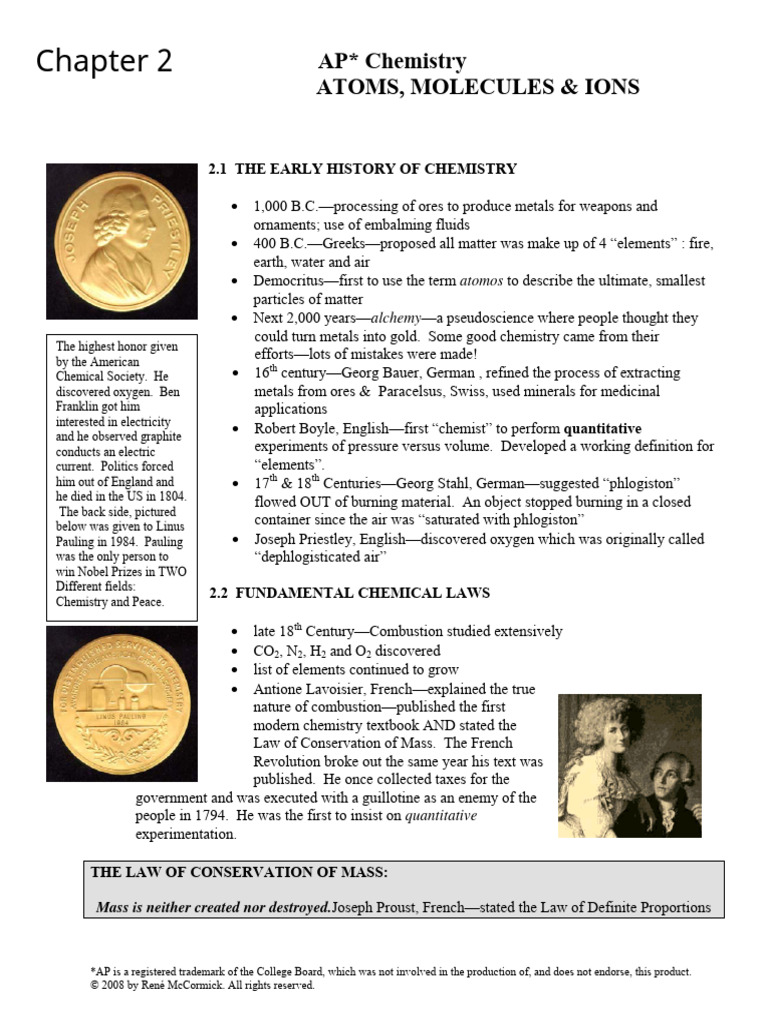 02 Atoms, Molecules, Ions 22-23 | PDF | Atoms | Chemistry