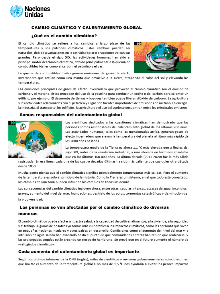 Cambio Climático y Calentamiento Global | PDF | Gases de efecto ...