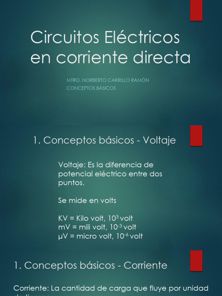 Circuitos Electricos CD Conceptos Basicos | PDF | Red eléctrica | voltaje
