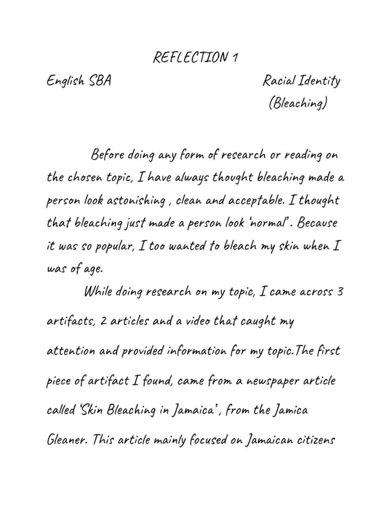 Reflection 1 | PDF | Bleach | Skin
