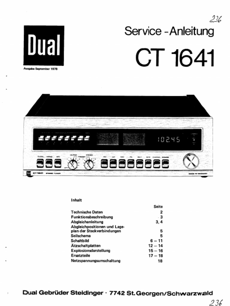 Dual ct-1641 SM | PDF