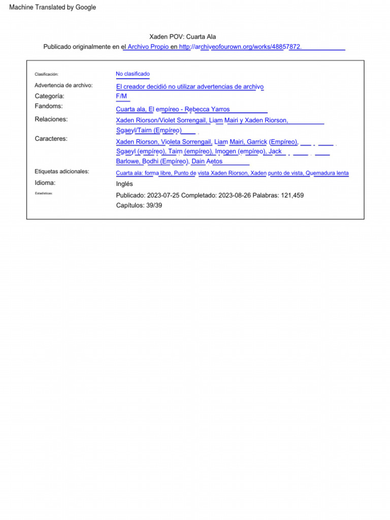 Xaden POV Fourth Wing | PDF