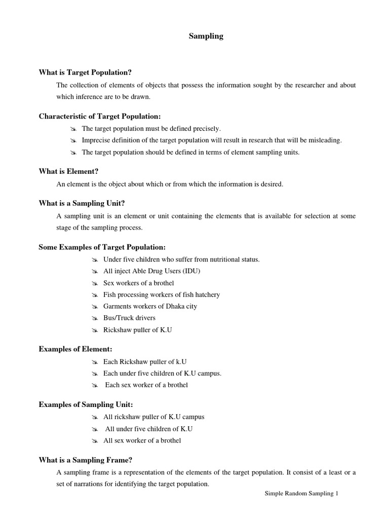 Lecture 1 (Sampling) | PDF | Sampling (Statistics) | Errors And Residuals