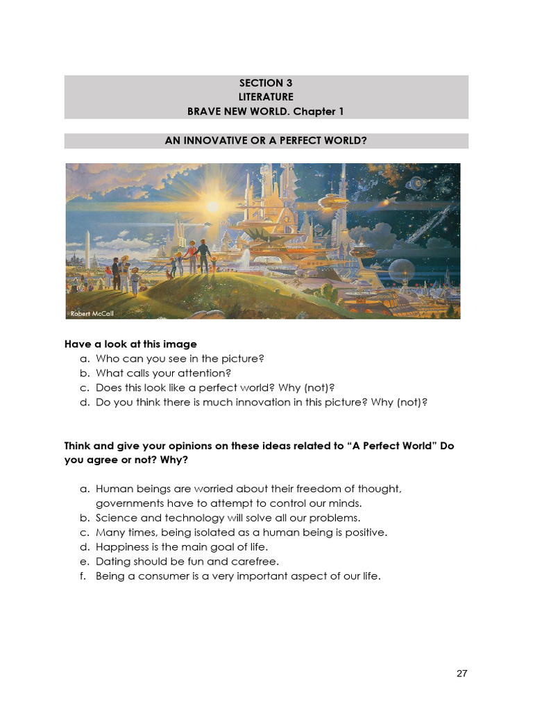Unit 1 Section 3 | PDF | Dystopia | Utopian And Dystopian Fiction