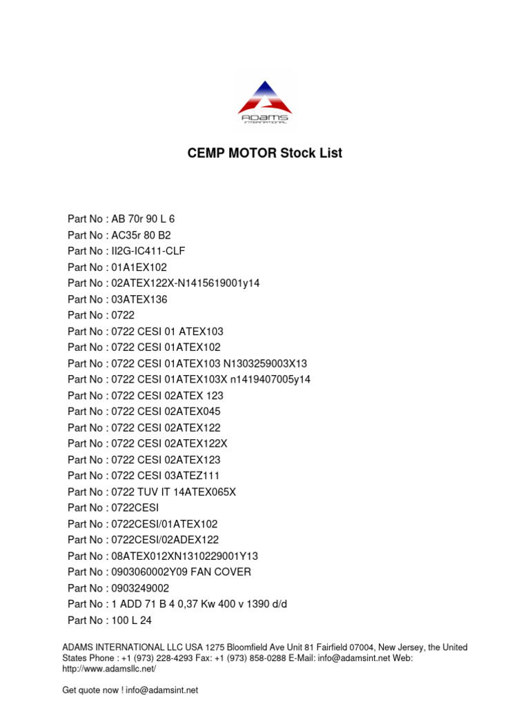 Cemp Motor | PDF | Fax | International Telecommunication Union
