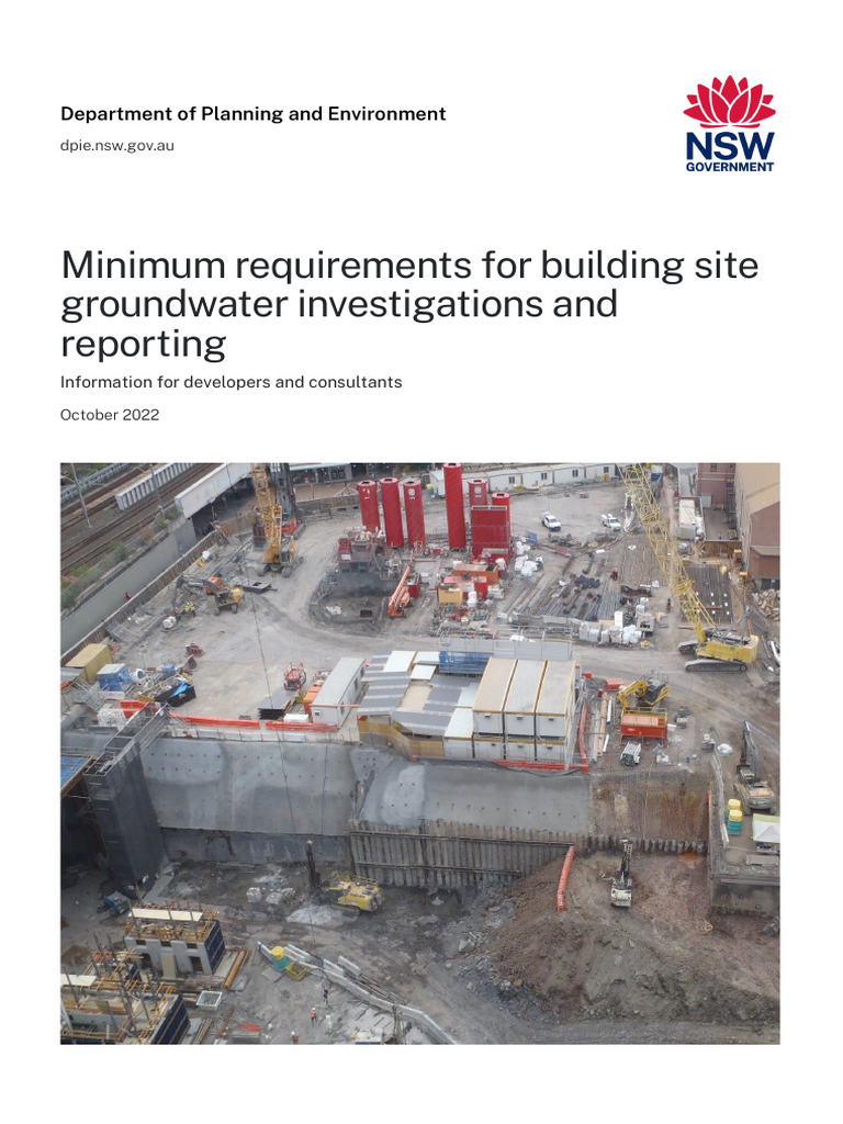 Minimum Requirements For Building Site Groundwater Investigations and ...