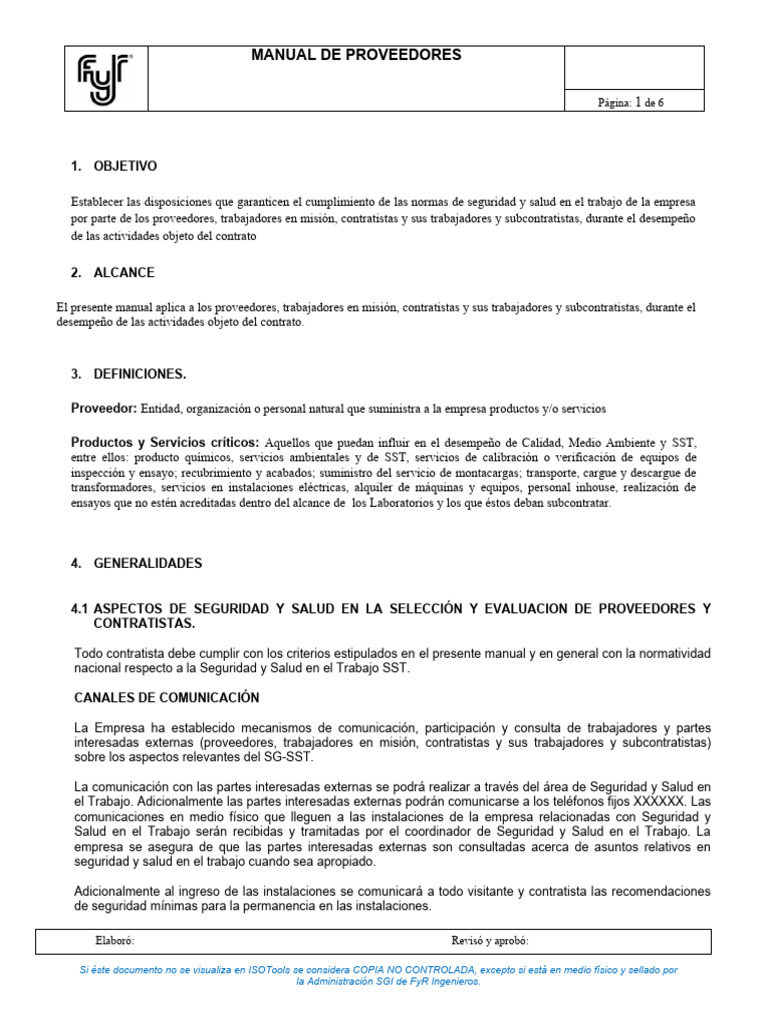 Manual de Proveedores Propuesta | PDF | Residuos | Outsourcing