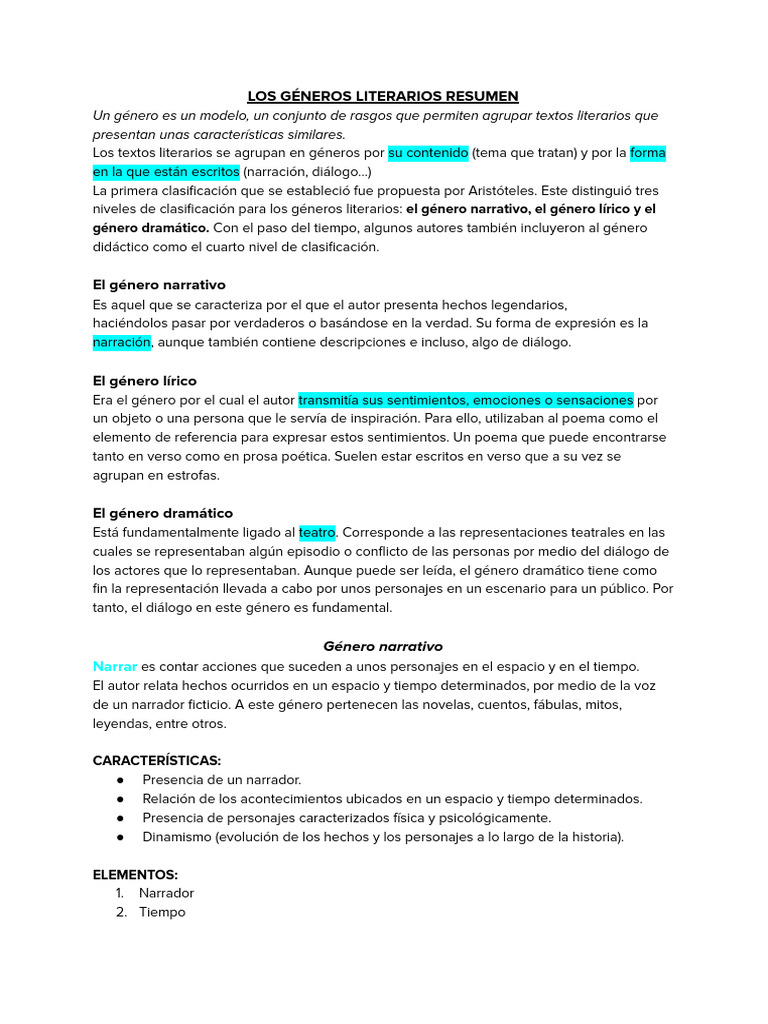 Resumen Lengua | PDF | Narración