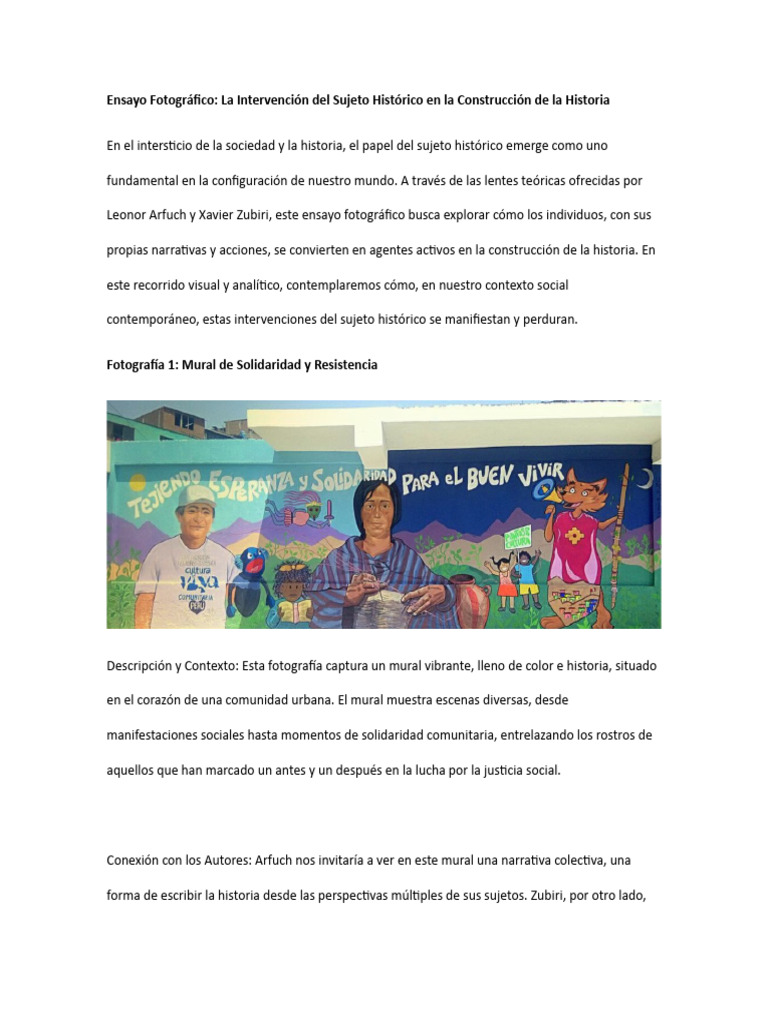 Ensayo fotografico | PDF | Tradiciones | Educación en artes liberales