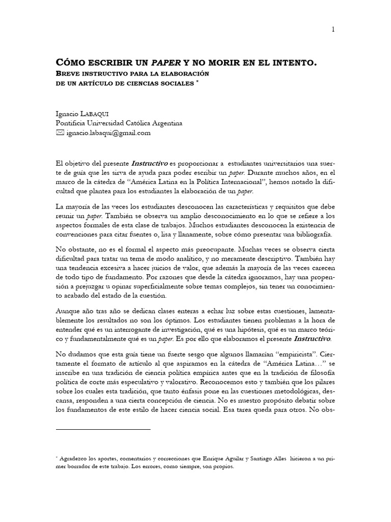 Guía para Escribir un Paper Académico | PDF | Hipótesis | Teoría