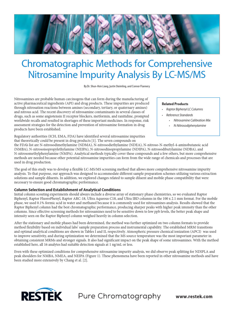 Restek | PDF | Liquid Chromatography–Mass Spectrometry | Chromatography
