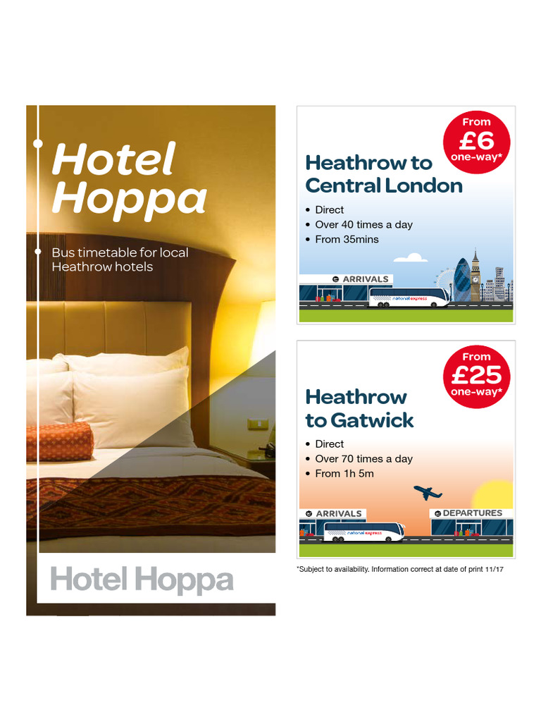 Heathrow Hotel Hoppa Timetable | PDF | Hotel | Hospitality Companies