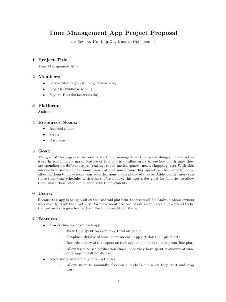 Project Proposal | PDF | Mobile App | Android (Operating System)