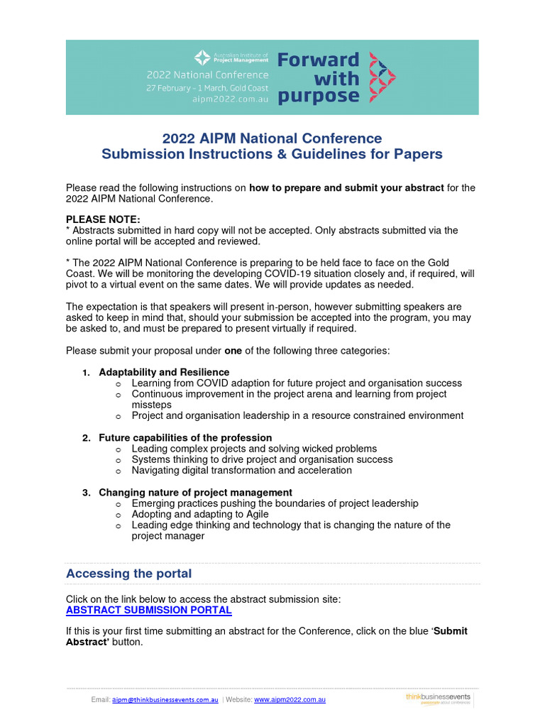 AIPM 2022 - CFP Guidelines - CVENT V3 | PDF | Abstract (Summary ...