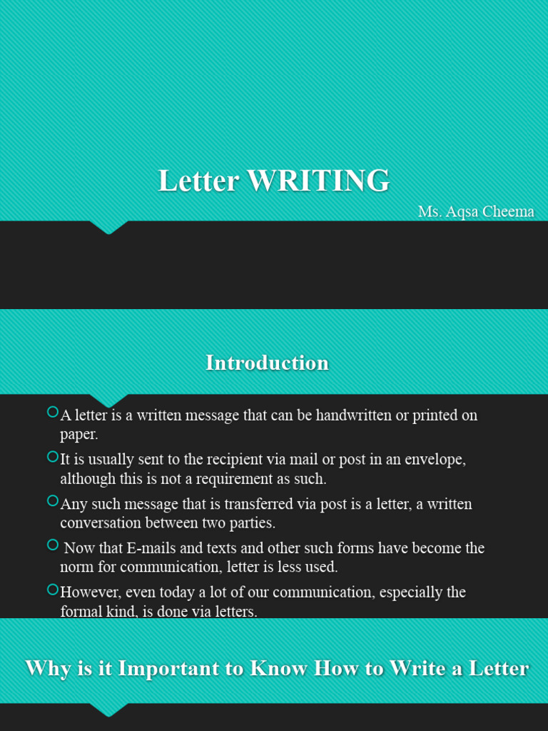 Lecture 2 - Letter Writing & Business Letters | PDF | Human Communication