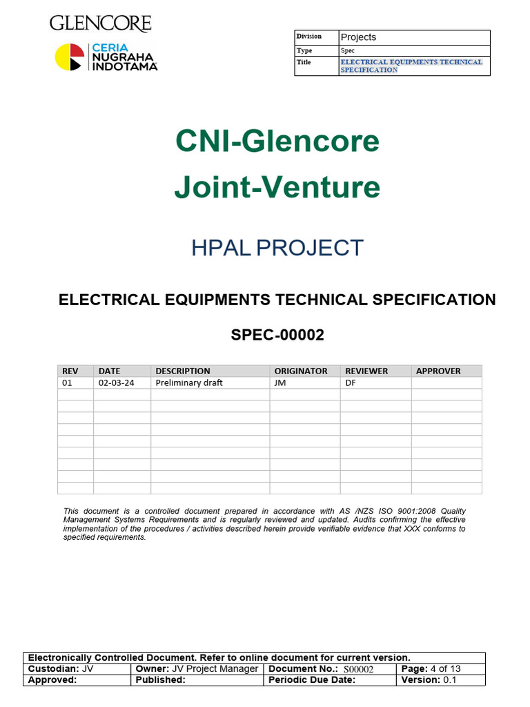 Electrical Equipment Spec - Rev A | PDF | Electric Power Distribution ...