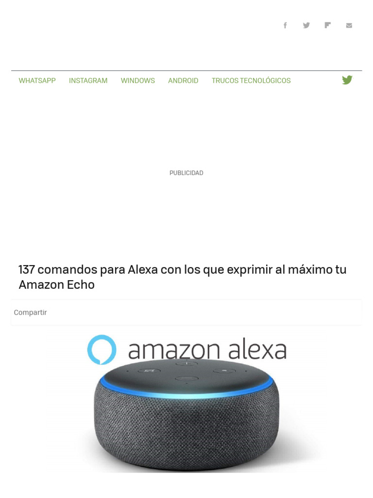 137 Comandos para Alexa Con Los Que Exprimir Al Máximo Tu Amazon Echo | PDF | Amazon Echo | Spotify