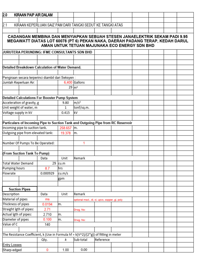 Water Demand and Pump System Analysis | PDF | Horsepower | Chemical ...