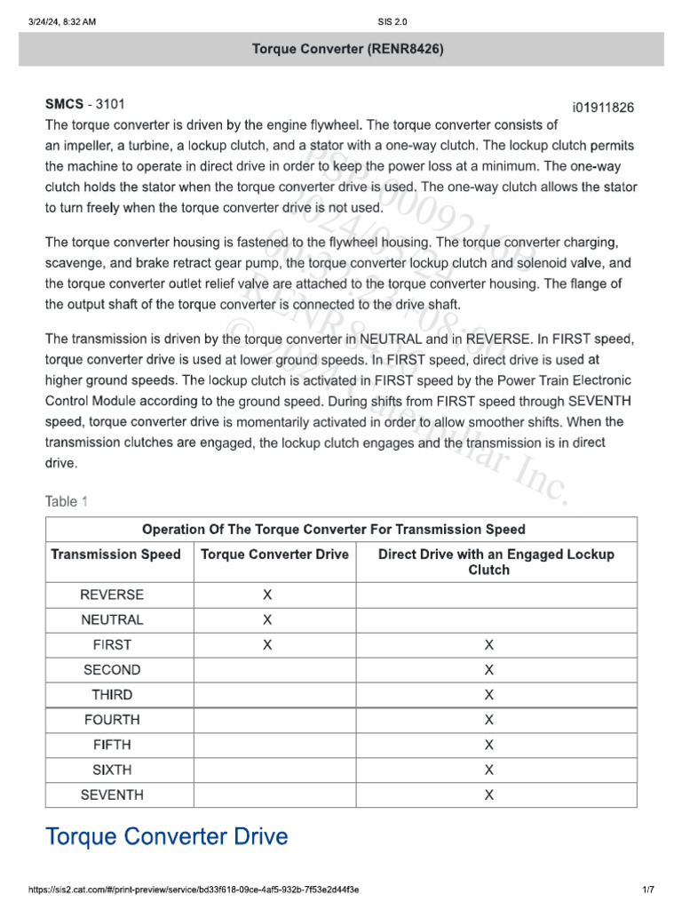 Torque Converter CAT 777D | PDF